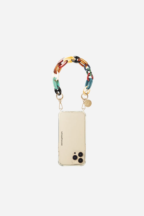 Short Phone Chain Amber Multicolor 40 cm